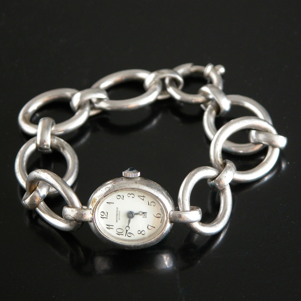 Vtg 1980s Montresor Geneve Swiss Made Watch Bracelet - Gem